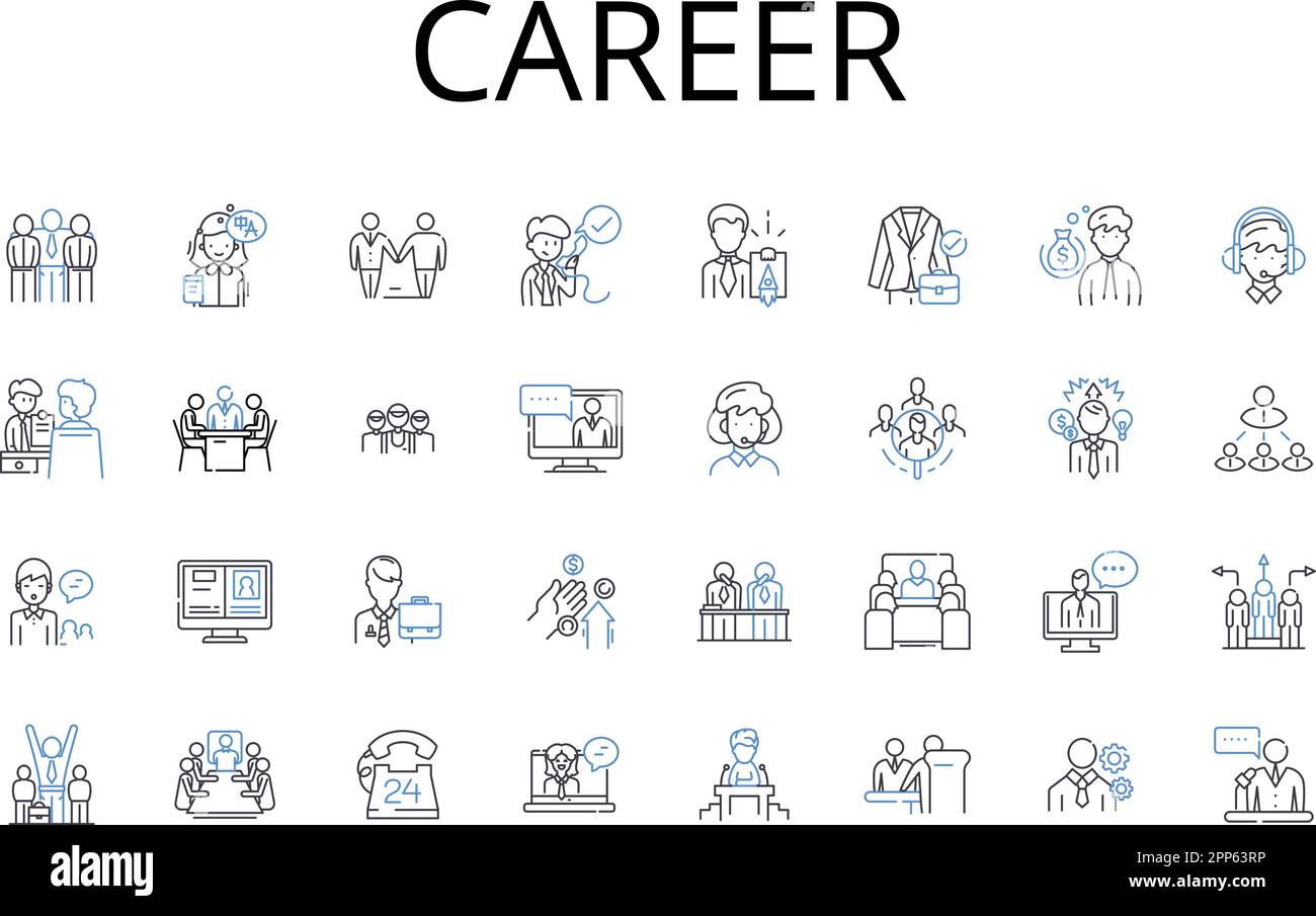 Career line icons collection. Job, Profession, Employment, Occupation ...