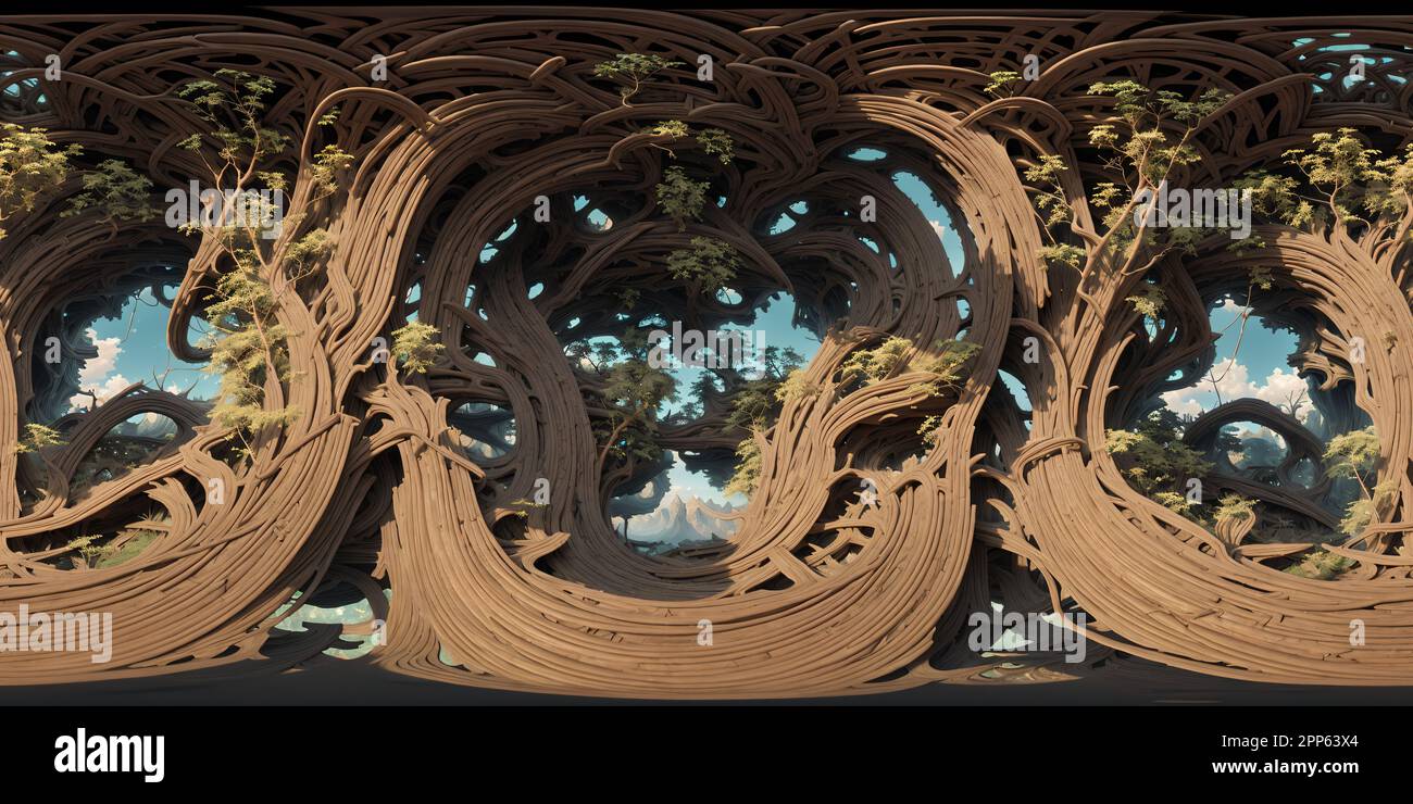 Architectural environment A computer generated image of a tree with a ...