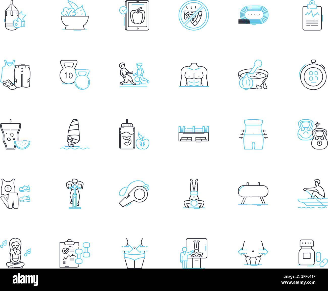 Run sprints linear icons set. Speed , Acceleration , Endurance ...