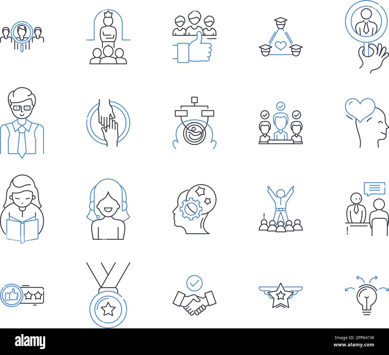 Preparation and entrepreneurship line icons collection. Planning ...