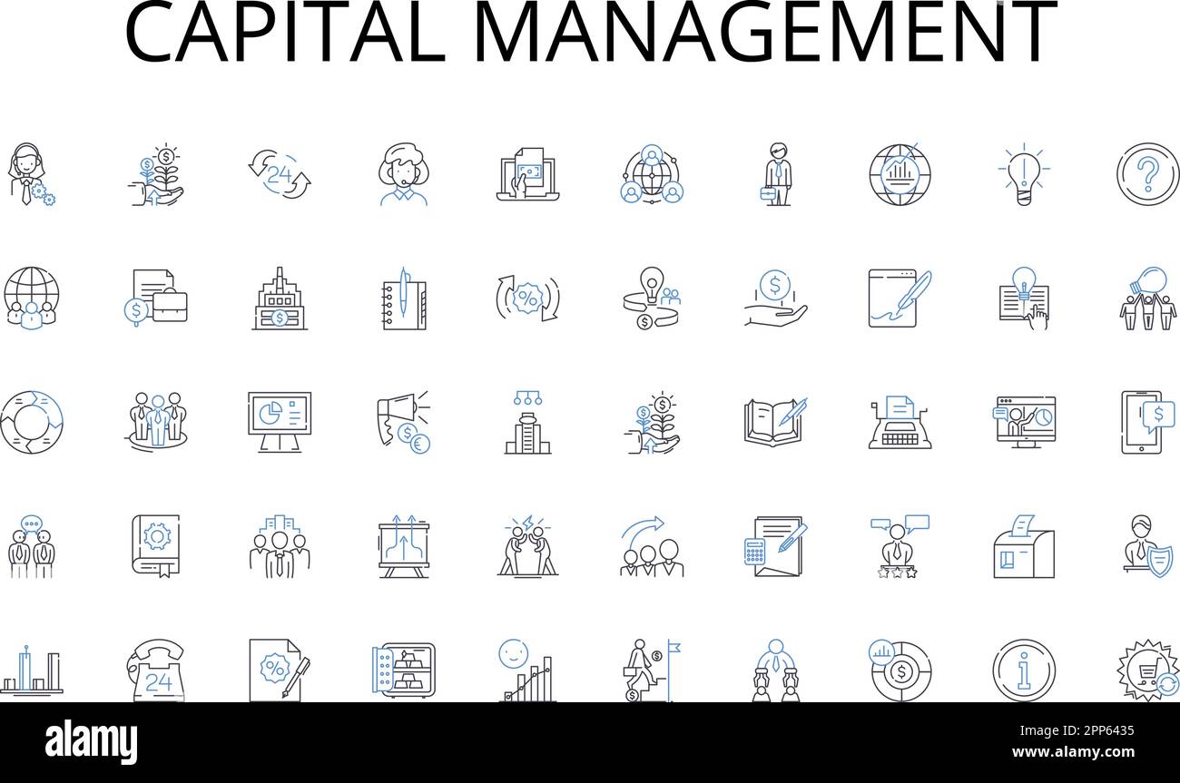 Capital management line icons collection. Alliances, Connections ...