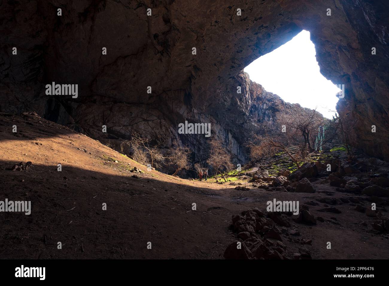 Huge illuminated cave Ak-Mechet in southern Kazakhstan Stock Photo - Alamy