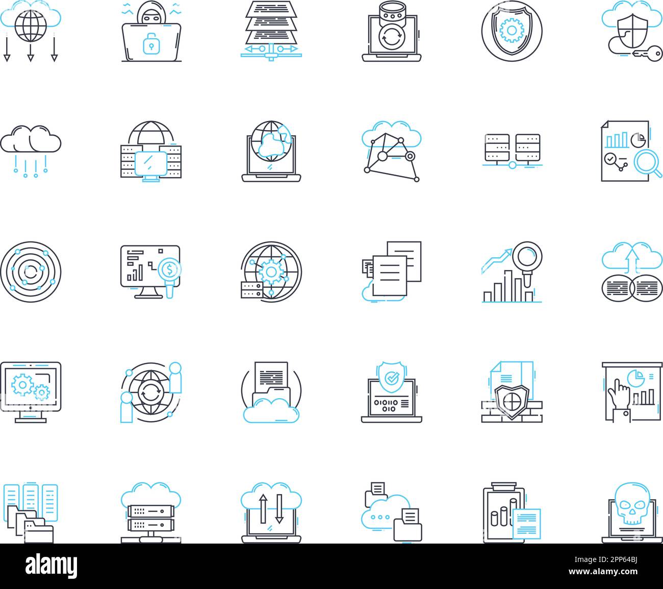 Public governance linear icons set. Accountability, Transparency ...