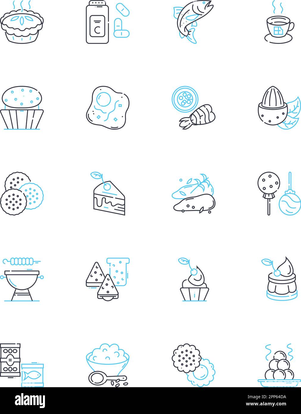 Gourmet bazaar linear icons set. Delicacies, Exotic, Fine, Artisan ...