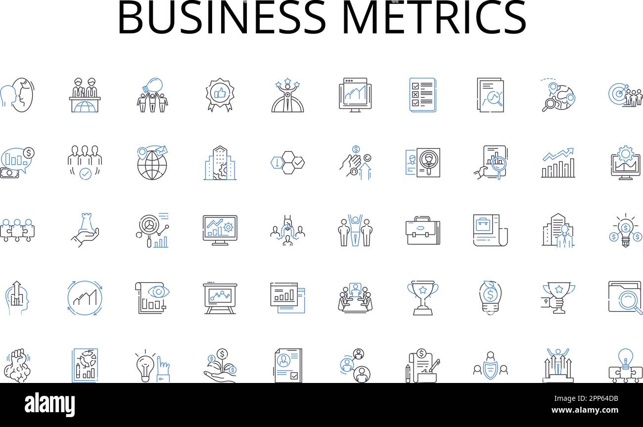 Business metrics line icons collection. Management, Oversight ...