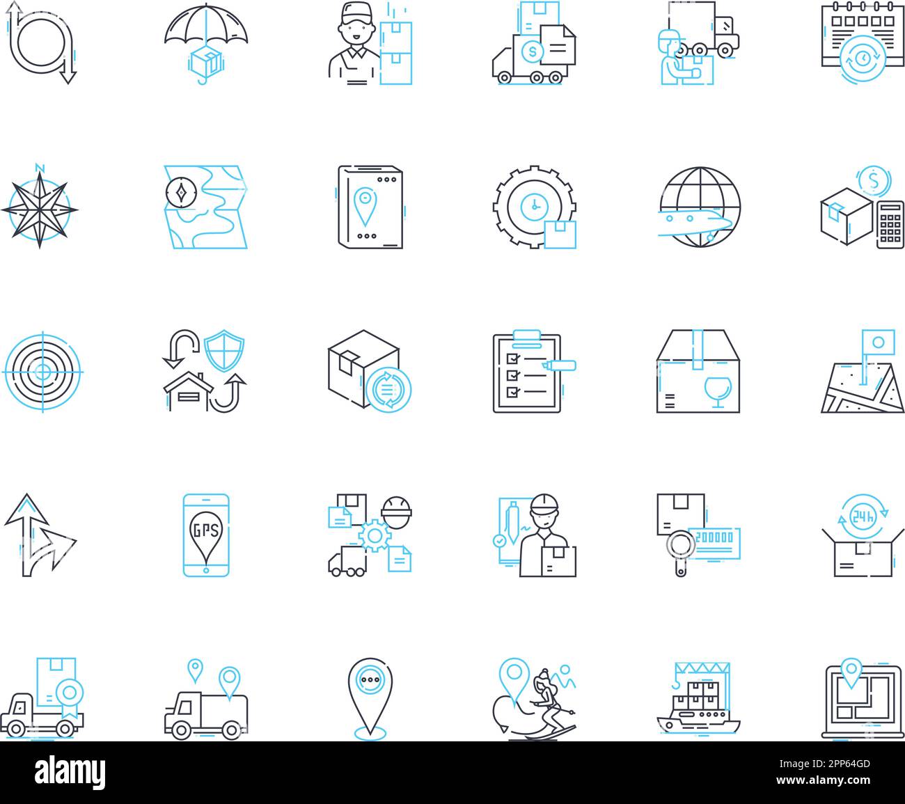 Carriage and conveyance linear icons set. Vehicle, Transport, Travel ...
