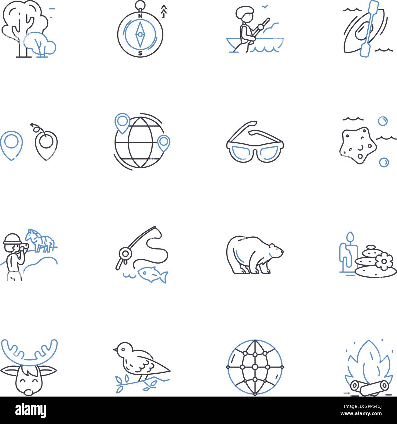 Horseback riding line icons collection. Equestrian, Canter, Gallop ...