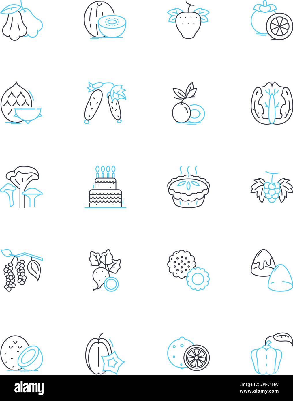 Aquaculture linear icons set. Harvest, Fish, Shrimp, Algae, Oysters ...
