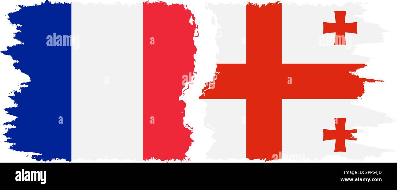 Georgia and France grunge flags connection, vector Stock Vector Image ...