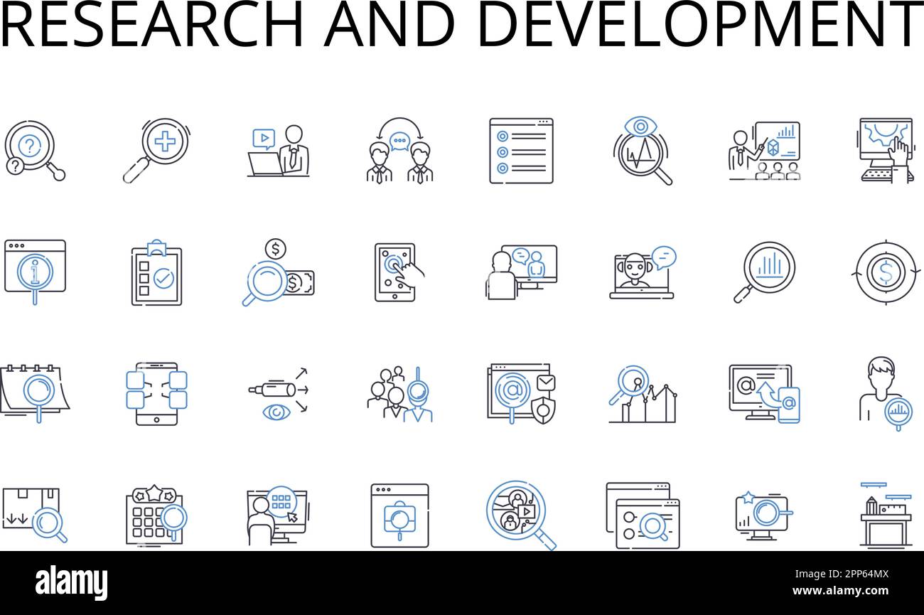Research and development line icons collection. Give-and-take, Buy-and ...