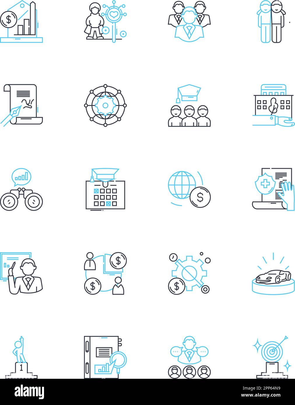 Strategic ideas linear icons set. Innovation, Planning, Vision ...