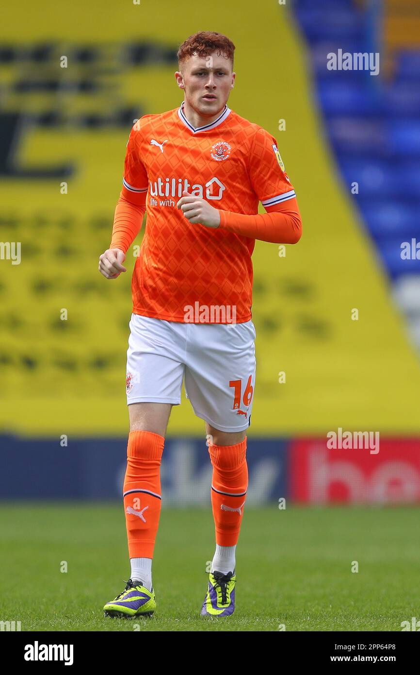 Sonny Carey #16 of Blackpool during the Sky Bet Championship match ...