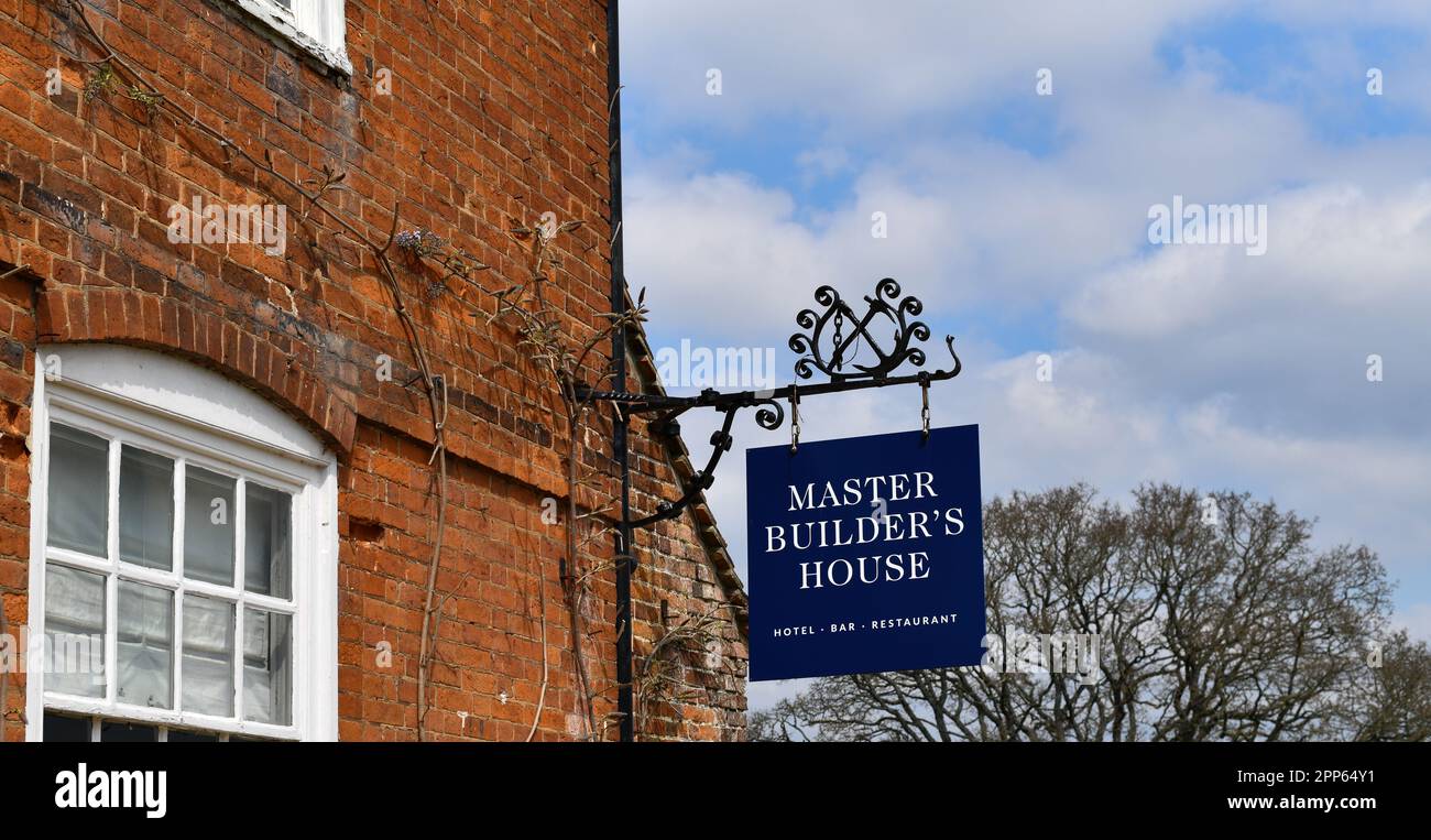 A blue coloured sign with white writing which is situated at Buckler's ...