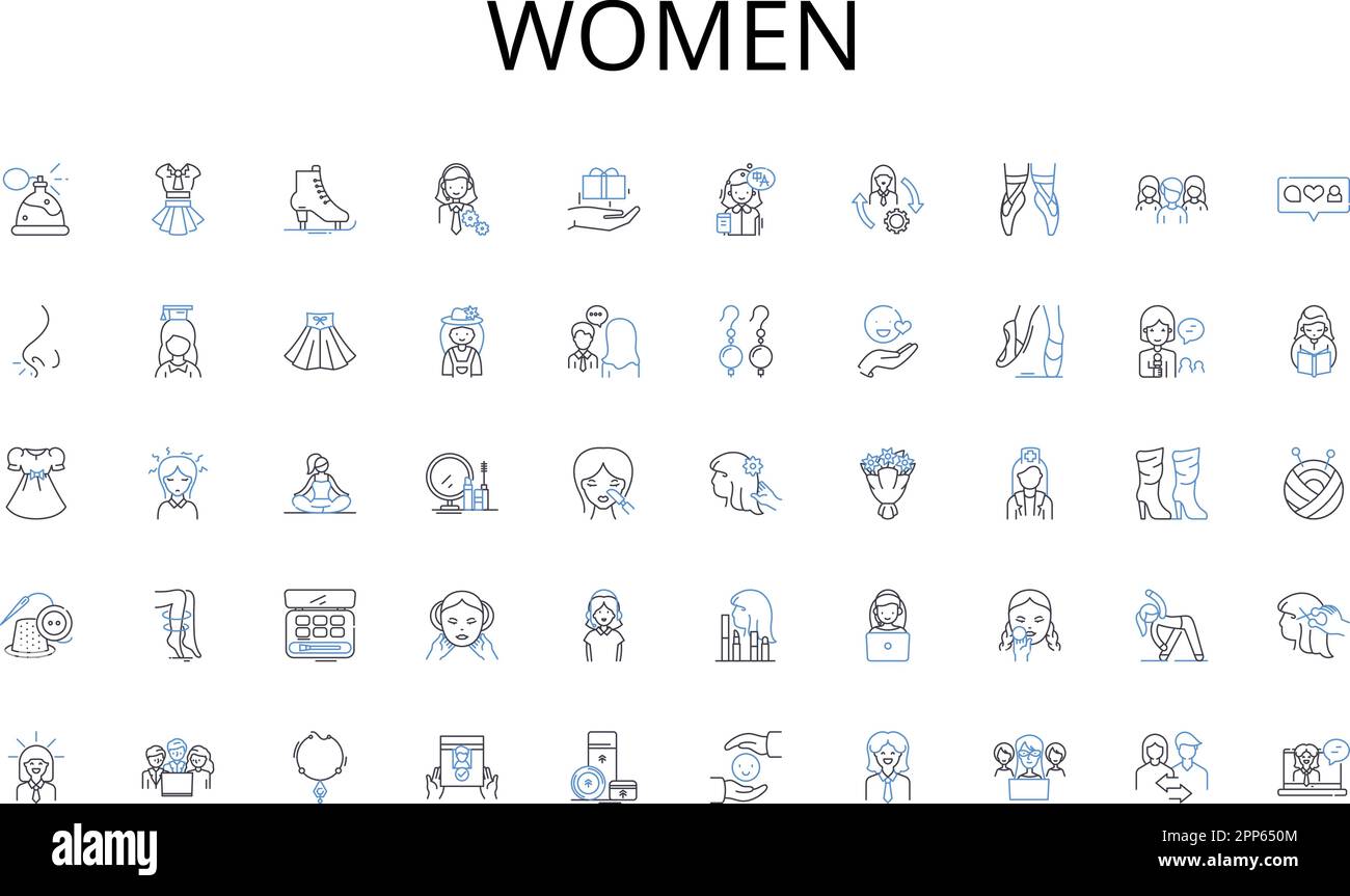Women line icons collection. Nerking, Relationships, Collaborations ...