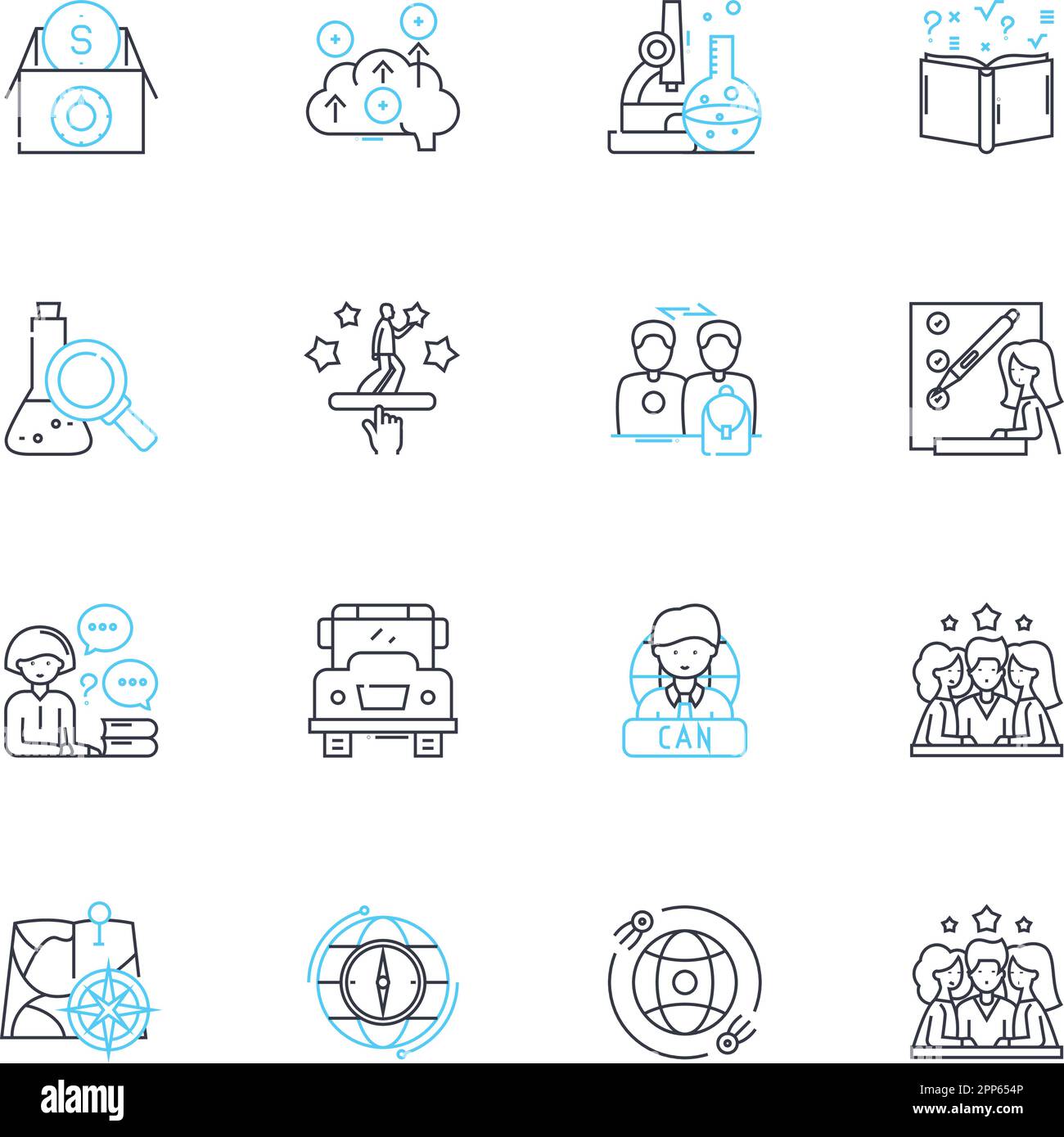 Innovative school linear icons set. Creativity, Futuristic ... Innovative school linear icons set. Creativity, Futuristic ...