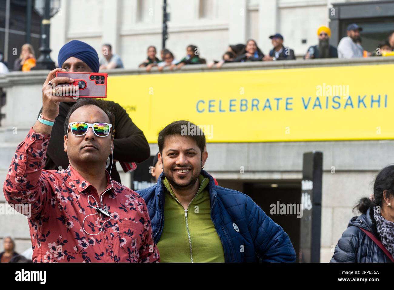 London, UK. 22 April 2023. People take part in the Vaisakhi festival in ...