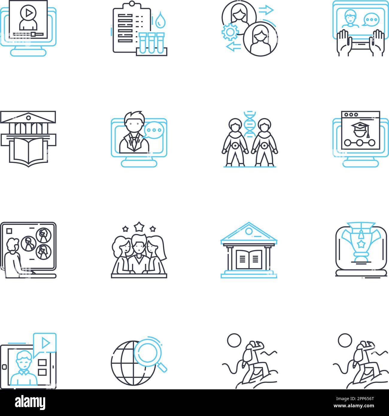 Quality Management Linear Icons Set Efficiency Reliability Consistency Accuracy Performance