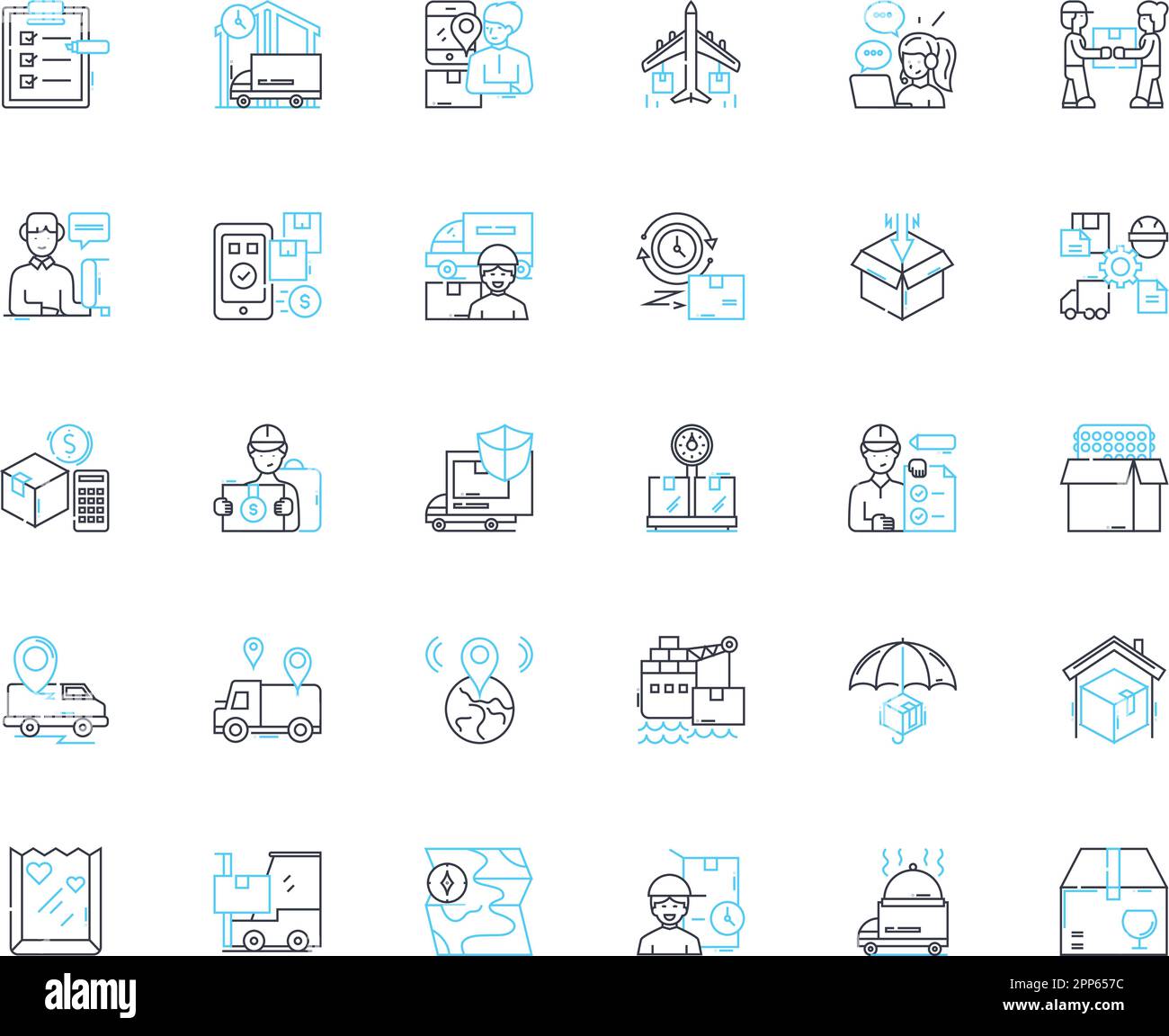 Speedy shipping linear icons set. Swift, Expedited, Fast, Quick, Rapid ...