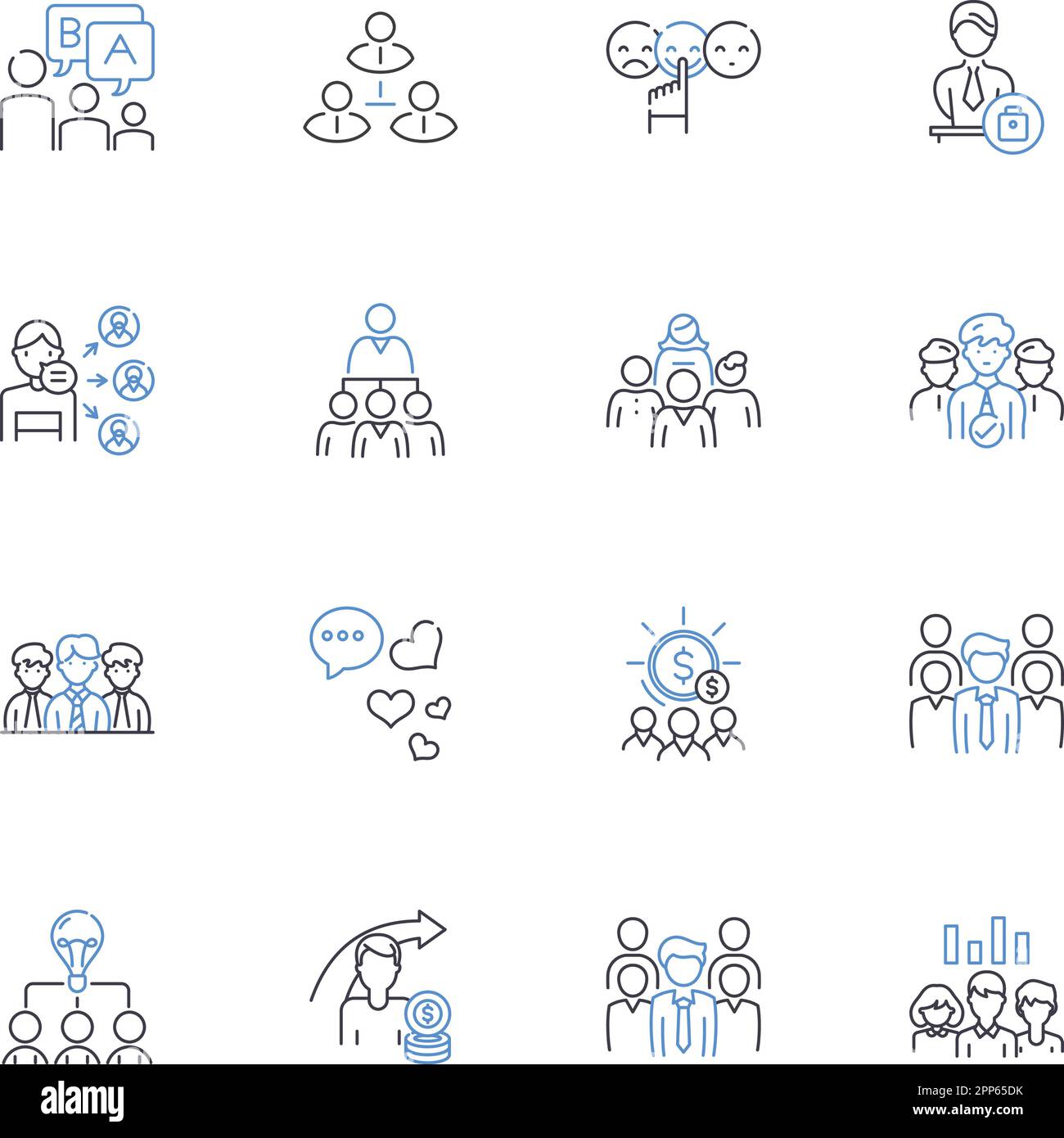 Decision-making station line icons collection. Analysis, Judgment ...