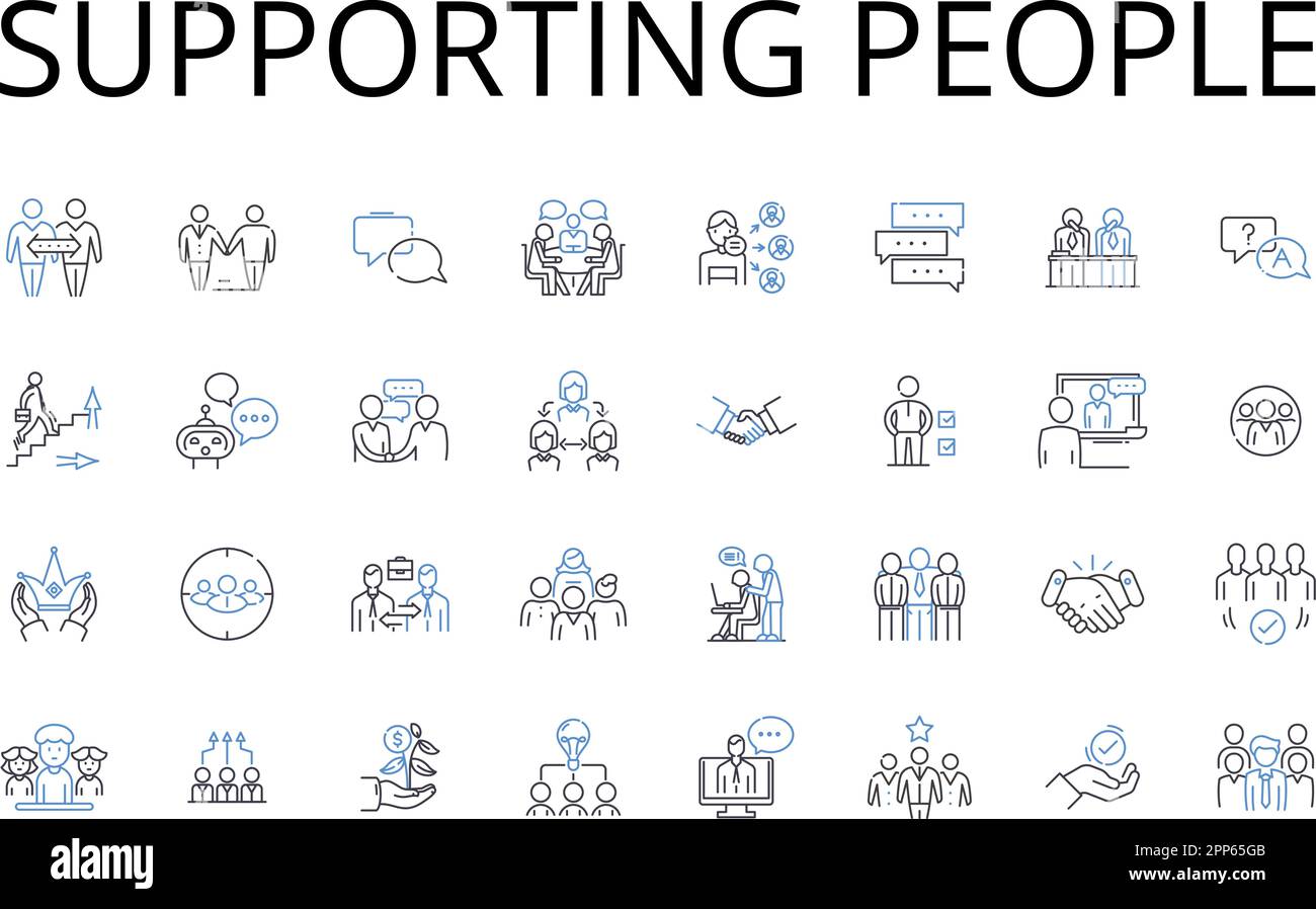 Supporting people line icons collection. Helping others, Assisting ...
