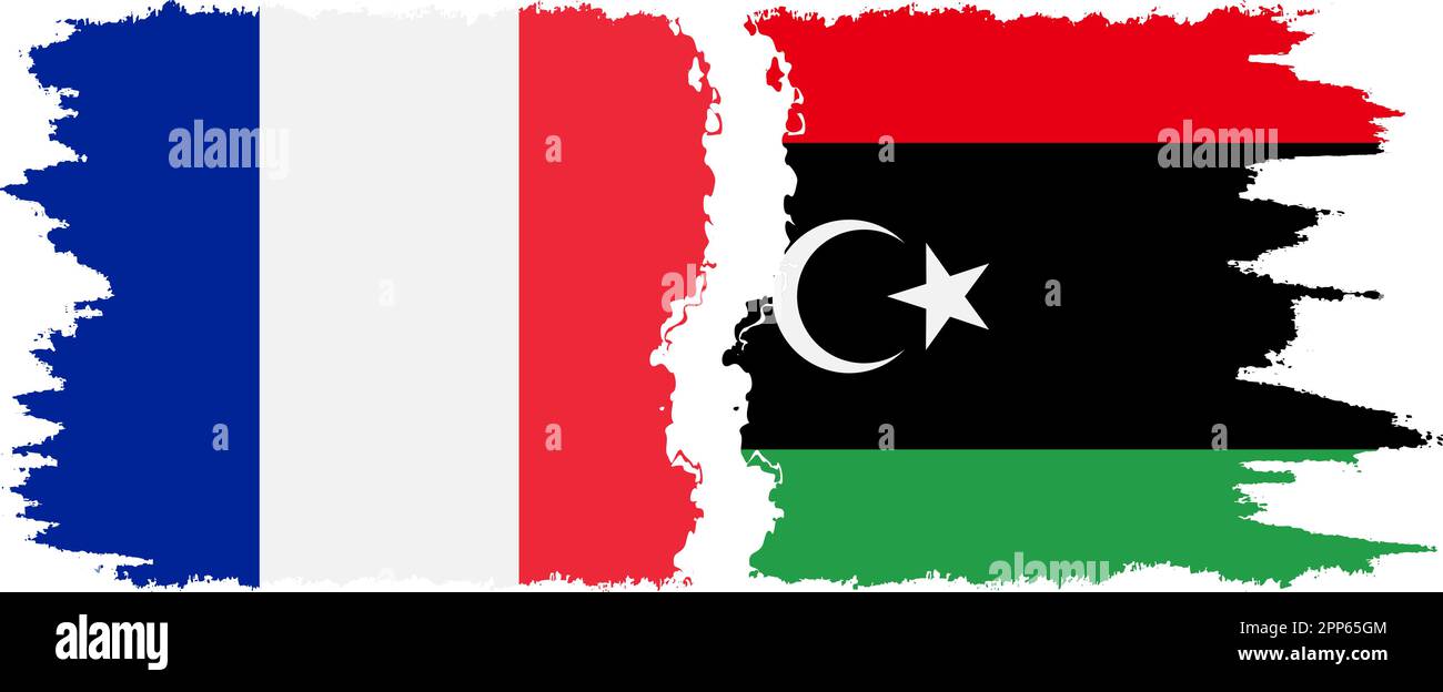 Libya and France grunge flags connection, vector Stock Vector Image ...