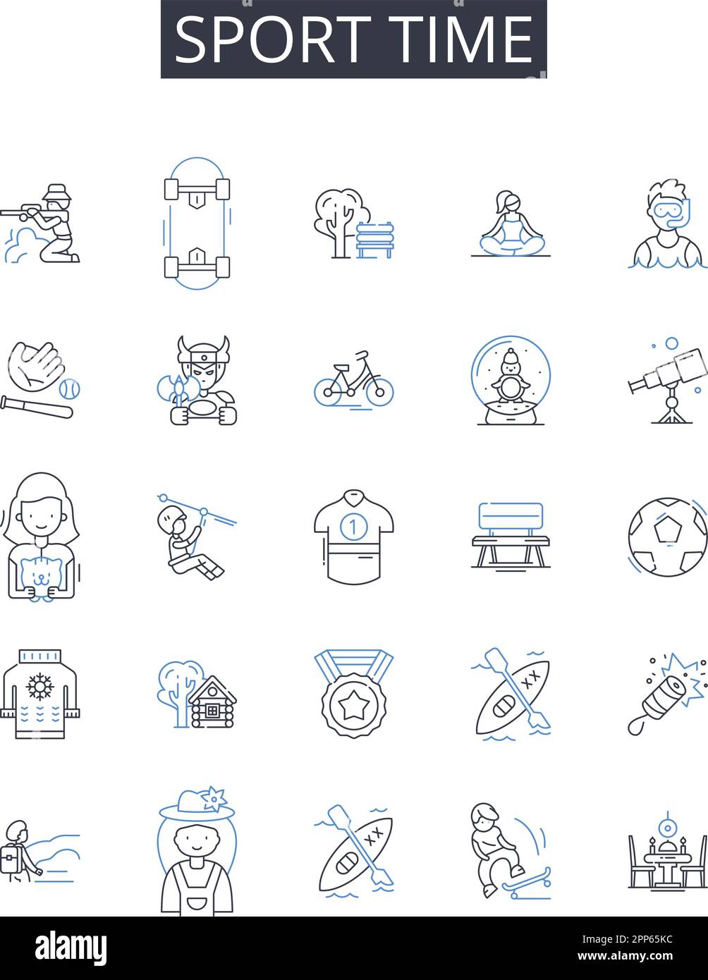 Sport time line icons collection. Pastime, Athleticism, Games ...