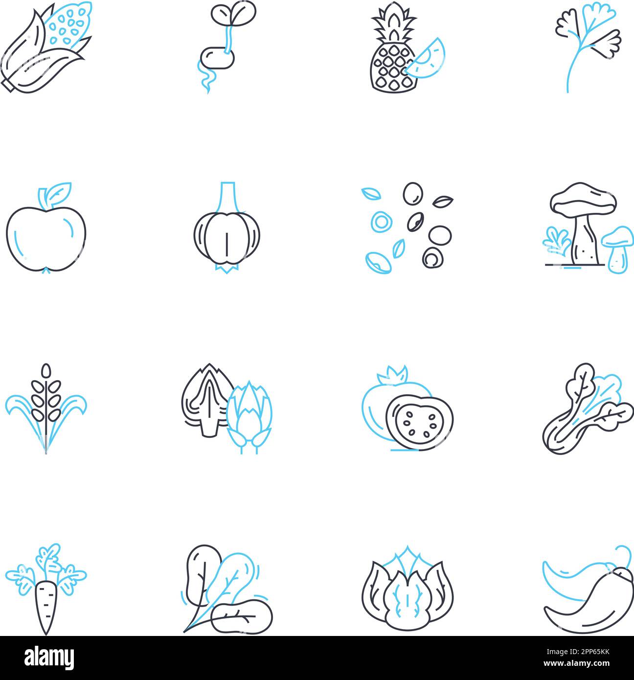 Clean eating linear icons set. Wholefoods, Organic, Plant-based ...
