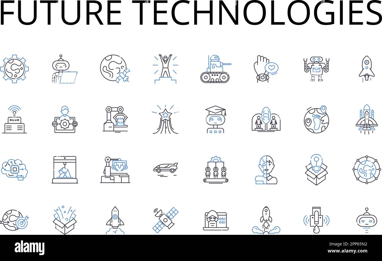 Future technologies line icons collection. Advanced Innovations, Modern ... Future technologies line icons collection. Advanced Innovations, Modern ...