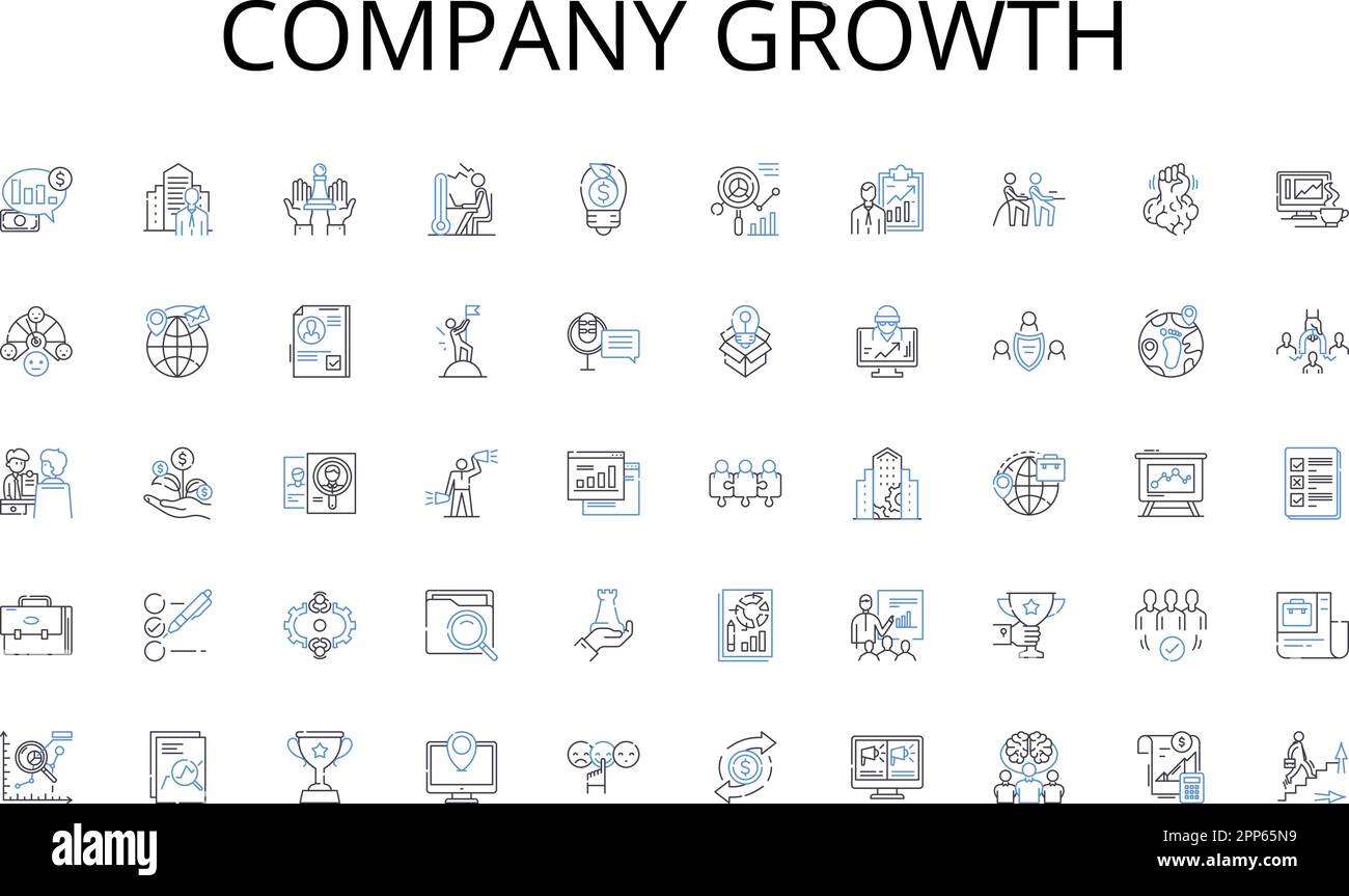 Company growth line icons collection. Savory, Spicy, Zesty, Sweet ...
