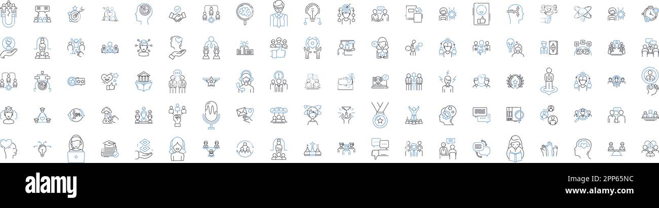 Leadership training line icons collection. Development, Strategy ...