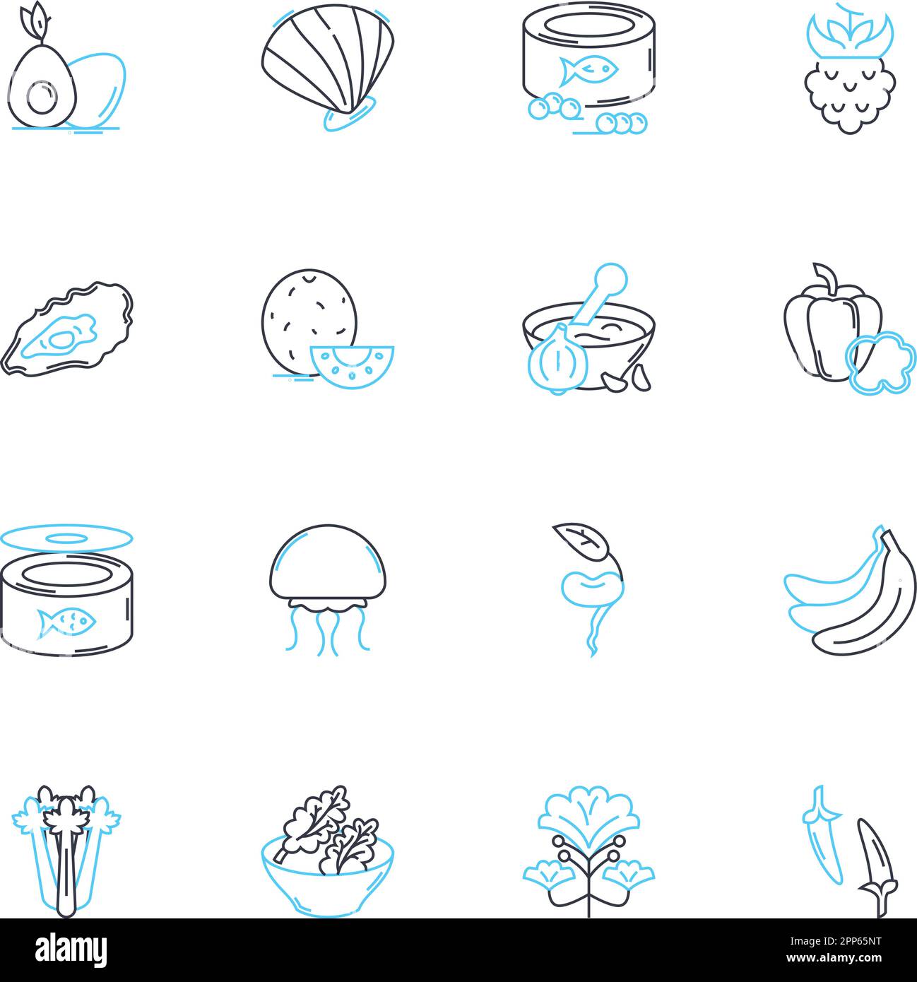 Environmental edibles linear icons set. Organic, Sustainable, Locally-grown, Wildcrafted ...