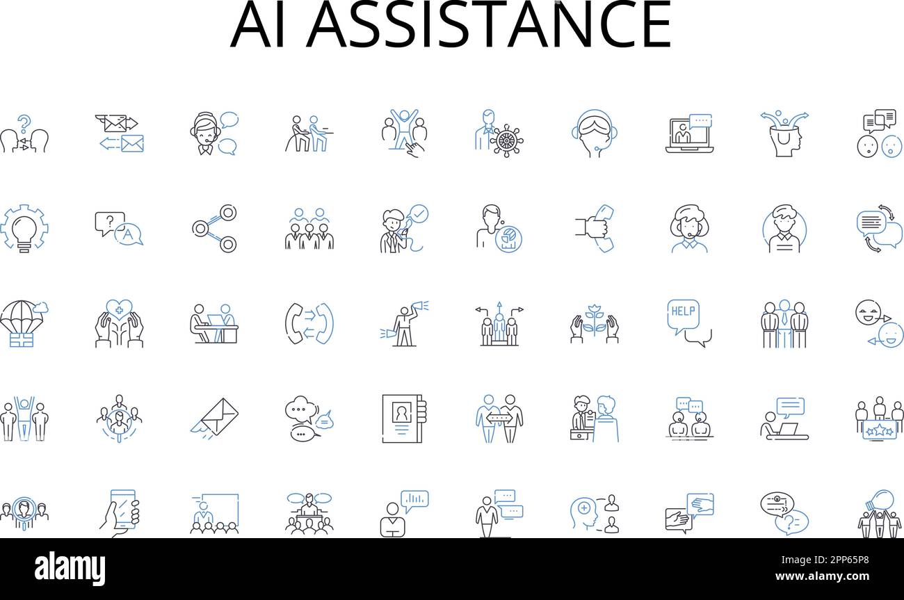 AI assistance line icons collection. Artistic, Handmade, Unique ...