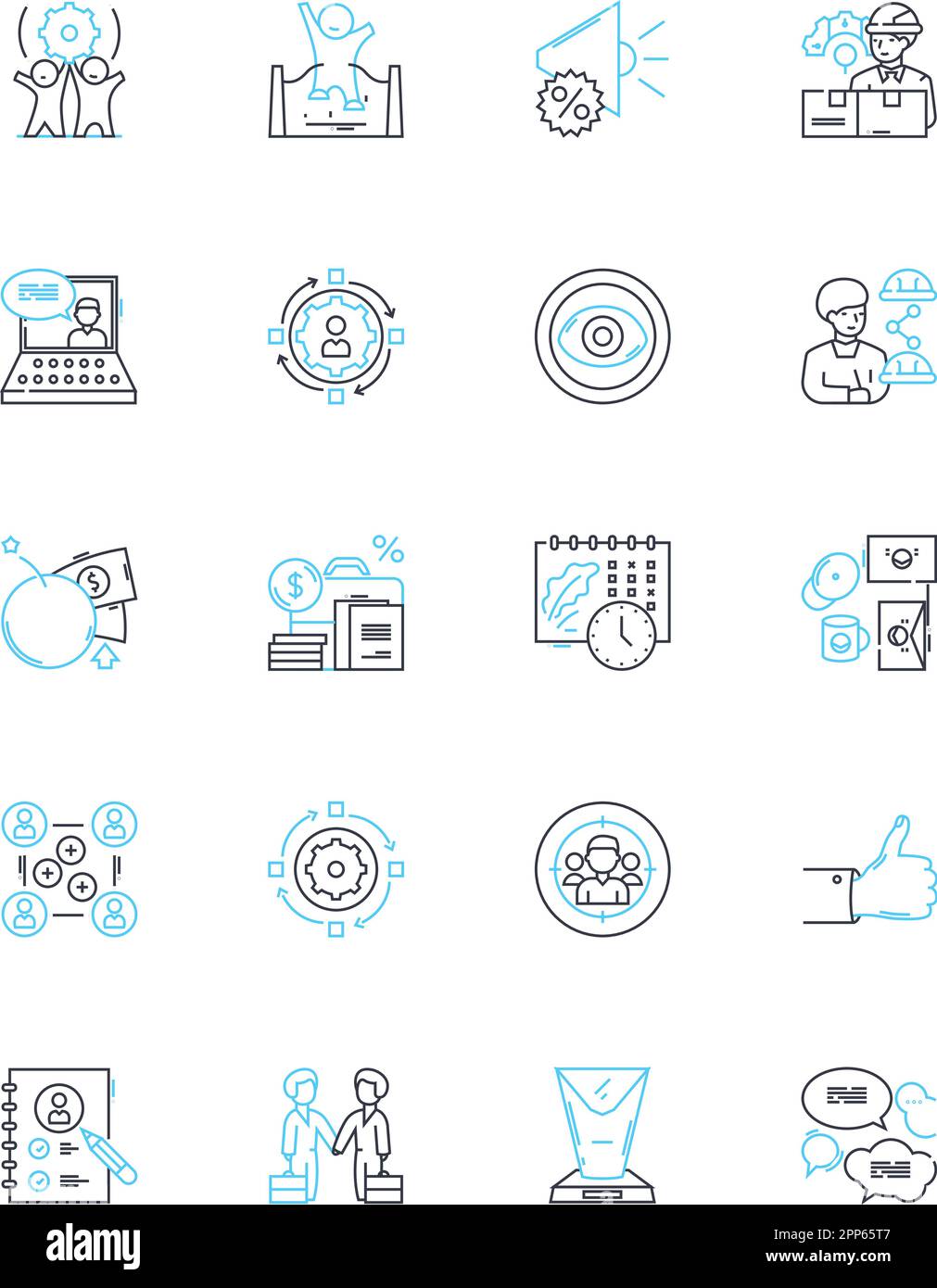 Leadership staff linear icons set. Mentorship, Visionary, Empowerment ...