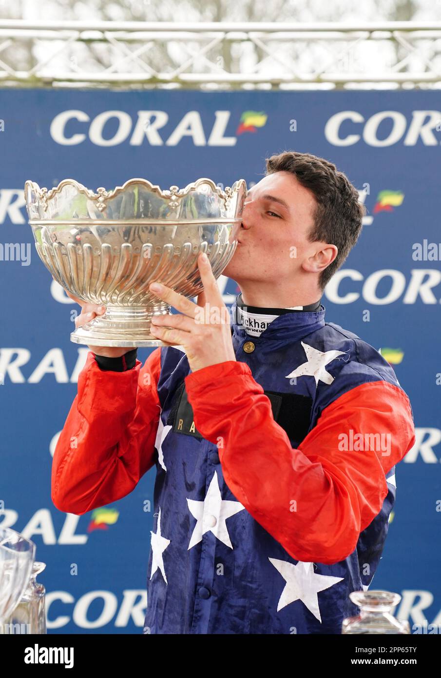 Jockey Jack Tudor celebrates after riding Kitty's Light to victory in ...
