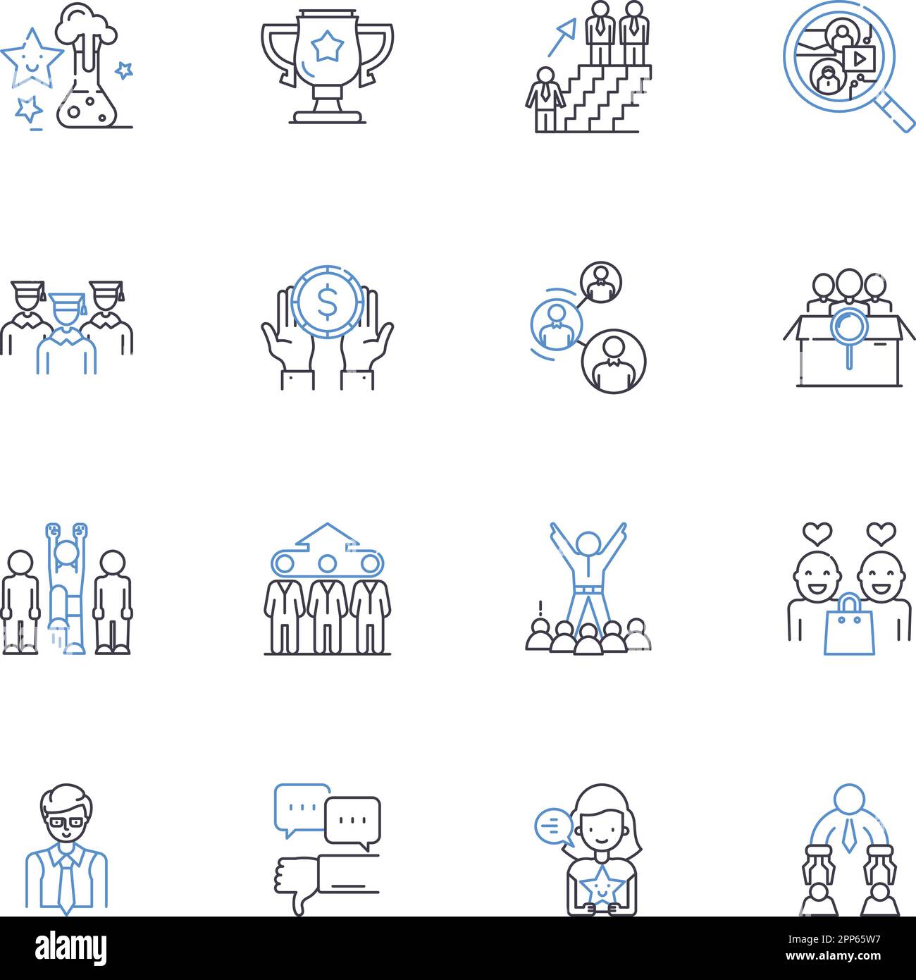 Career development line icons collection. Advancement, Growth, Learning, Skill-building ...