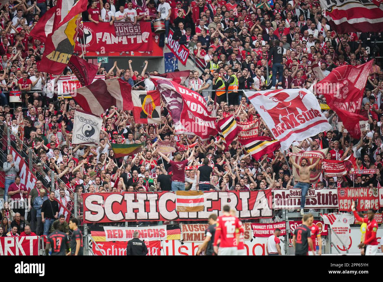 Bayern munich fans celebrate in the stands hi-res stock photography and ...