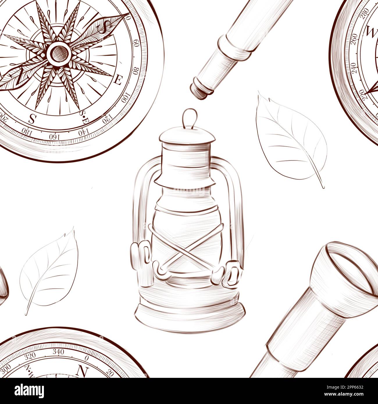 Vintage lamp drawing set Cut Out Stock Images & Pictures - Alamy