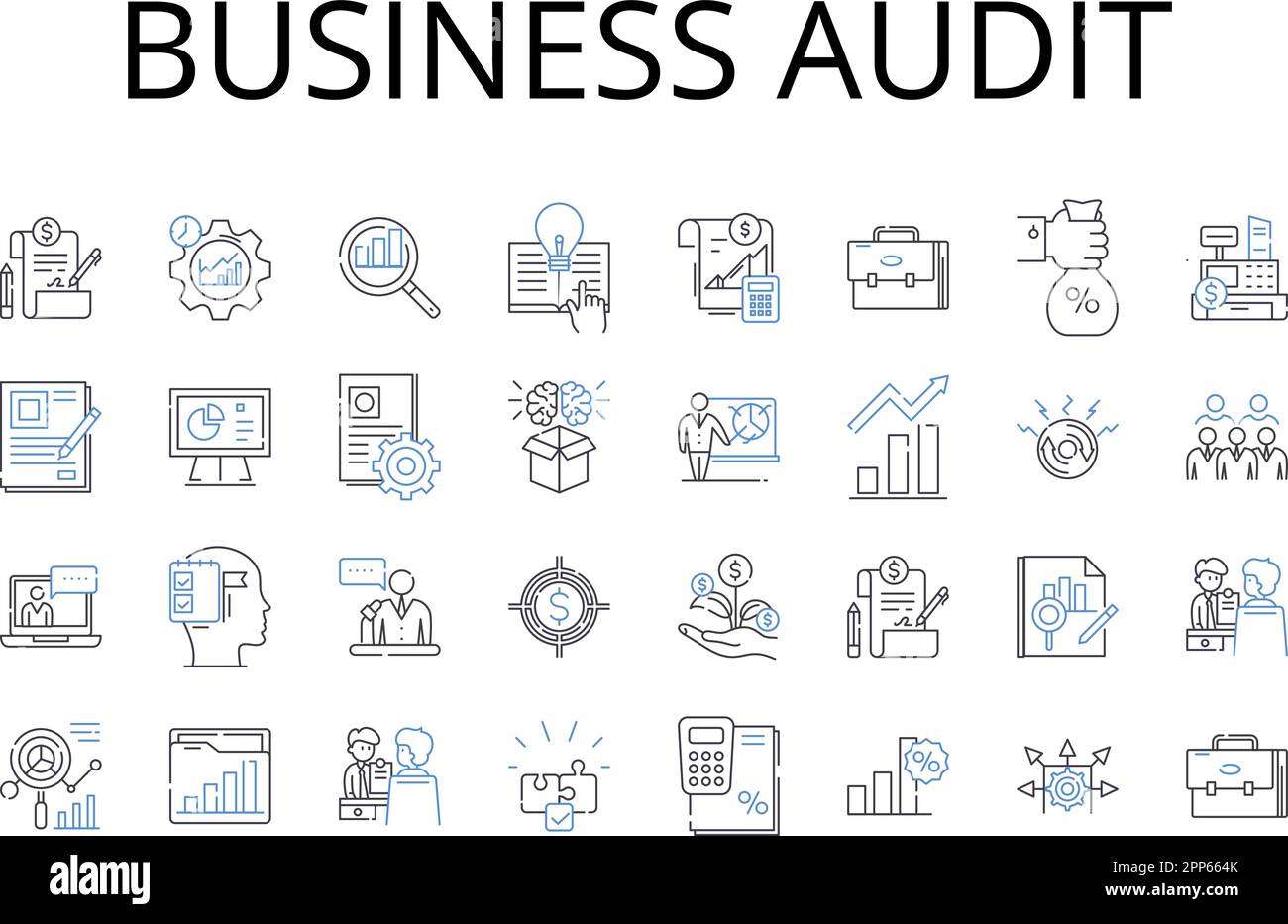 Business audit line icons collection. Financial review, Performance ... Business audit line icons collection. Financial review, Performance ...