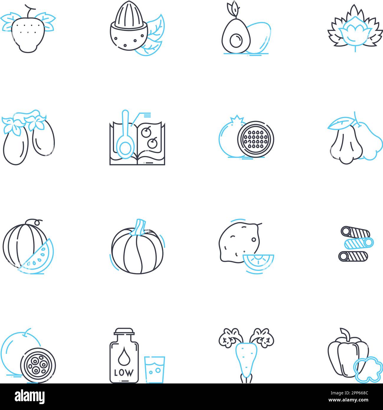 Nourishment linear icons set. Sustenance, Nutrition, Energy, Fuel, Feed ...
