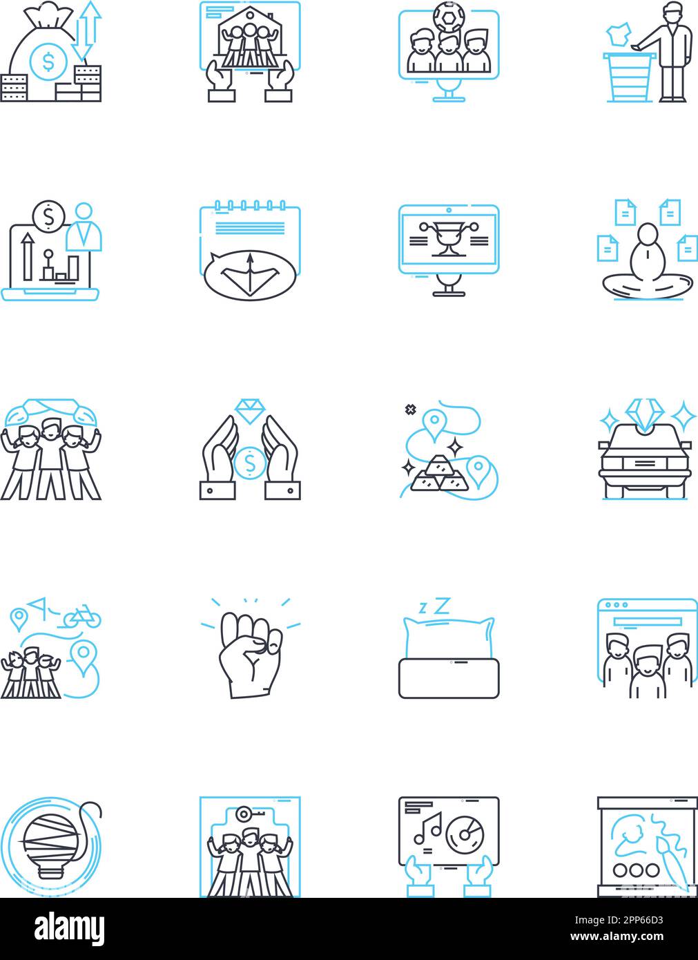 Task completion linear icons set. Finish, Accomplish, Success ...