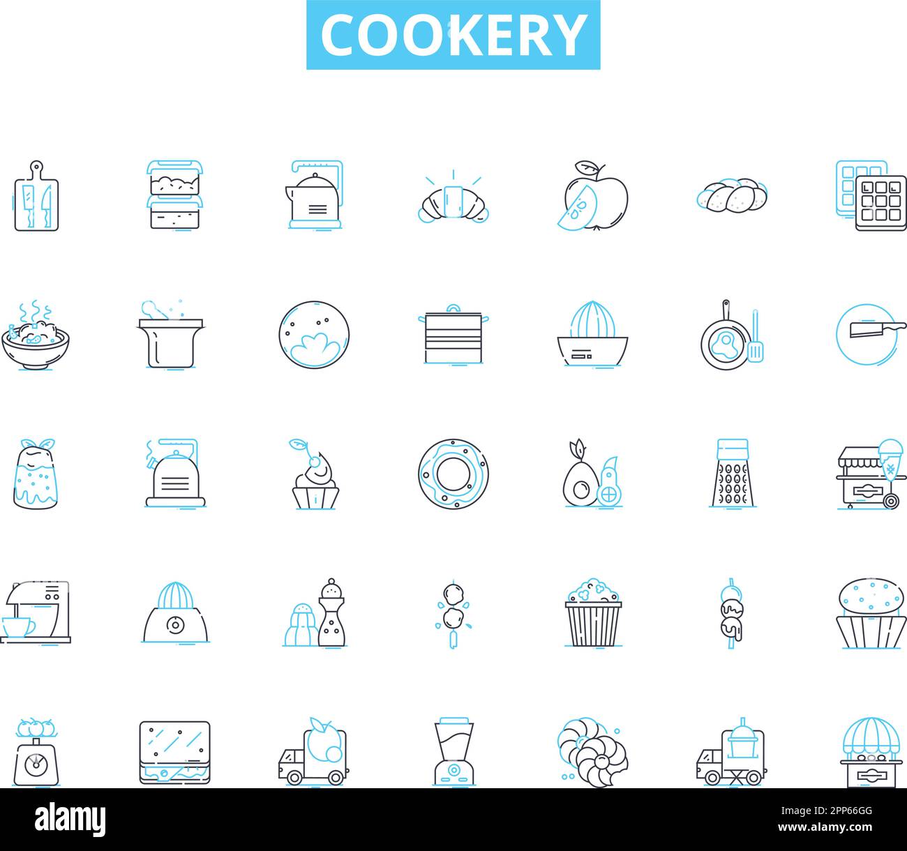 Cookery linear icons set. Spices, Recipe, Flavors, Baking, Seasoning ...