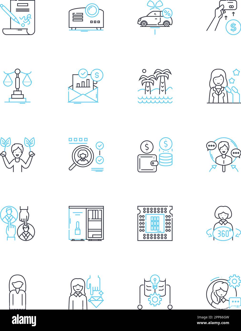 Executive Search linear icons set. Recruitment, Talent, Headhunting ...