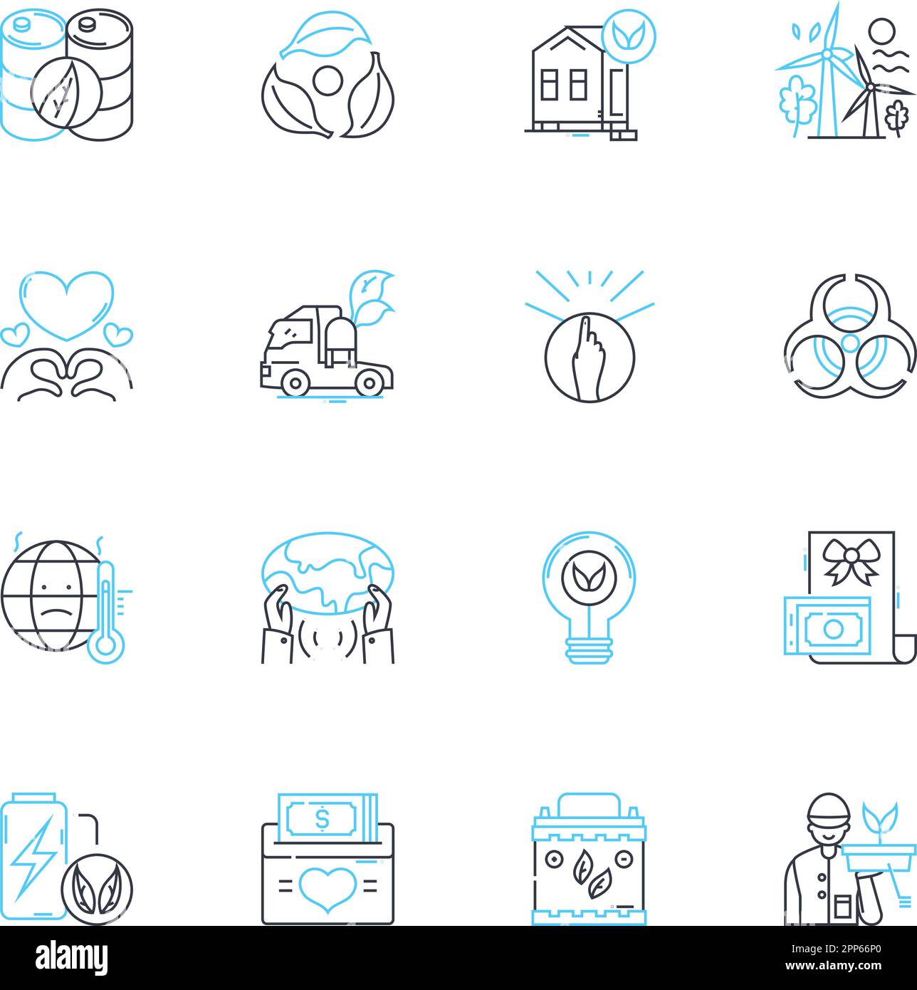 Ecological stewardship linear icons set. Conservation, Restoration ...