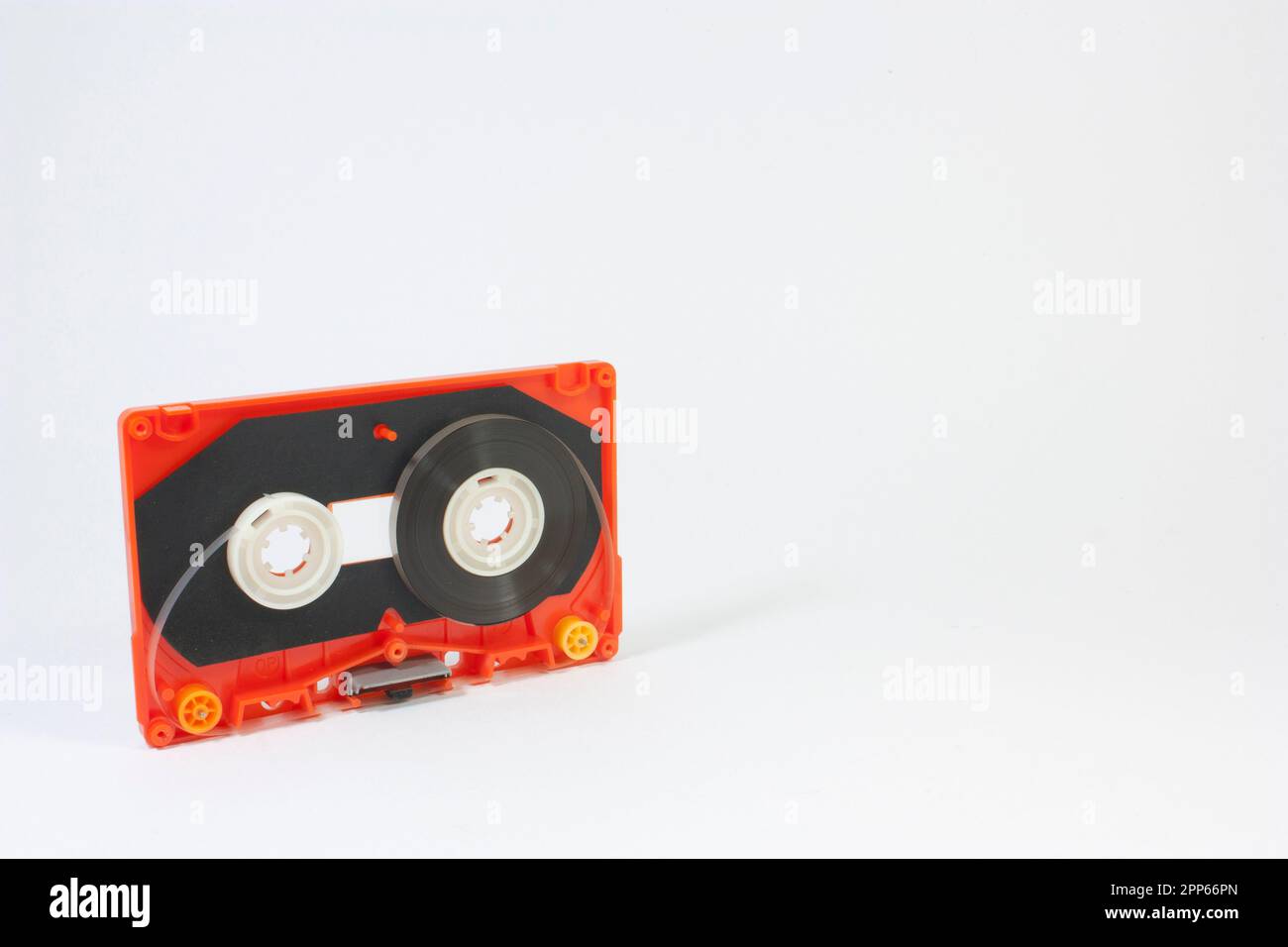 parts of cassette tape on white background Stock Photo - Alamy