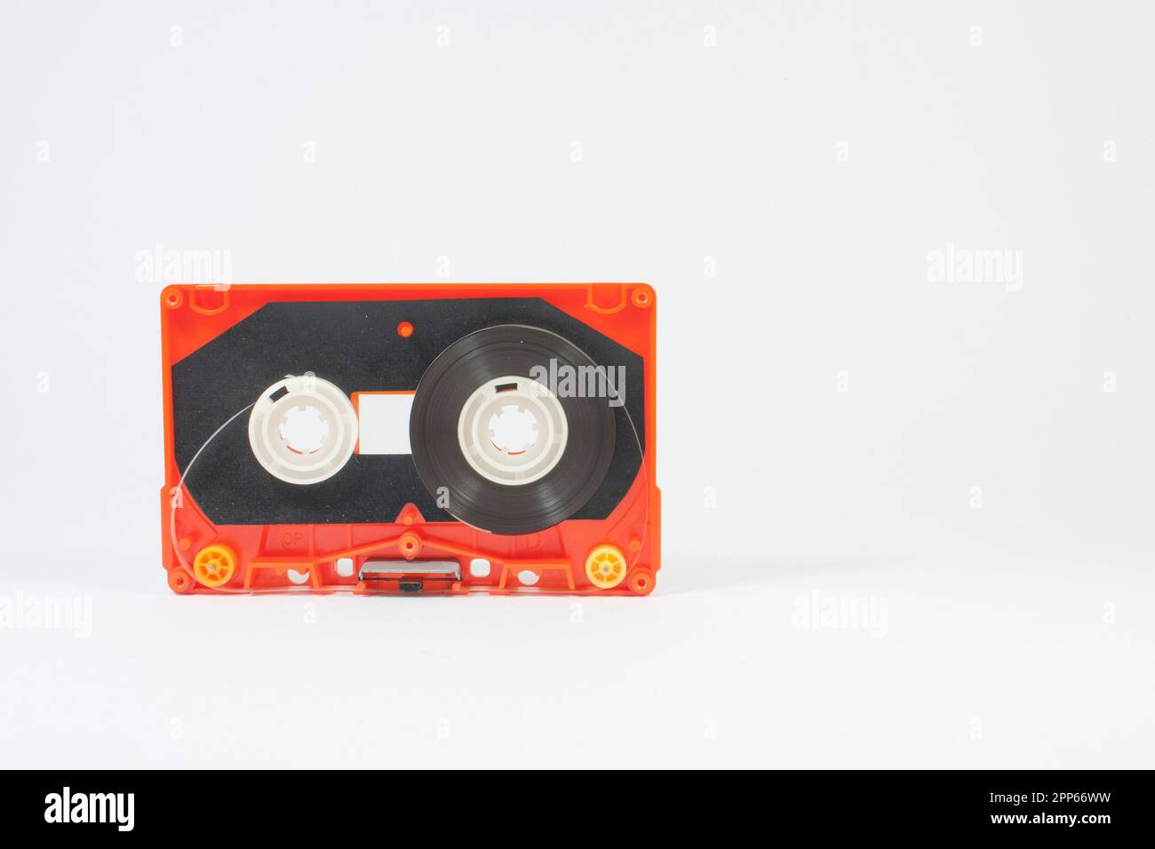 parts of cassette tape on white background Stock Photo - Alamy