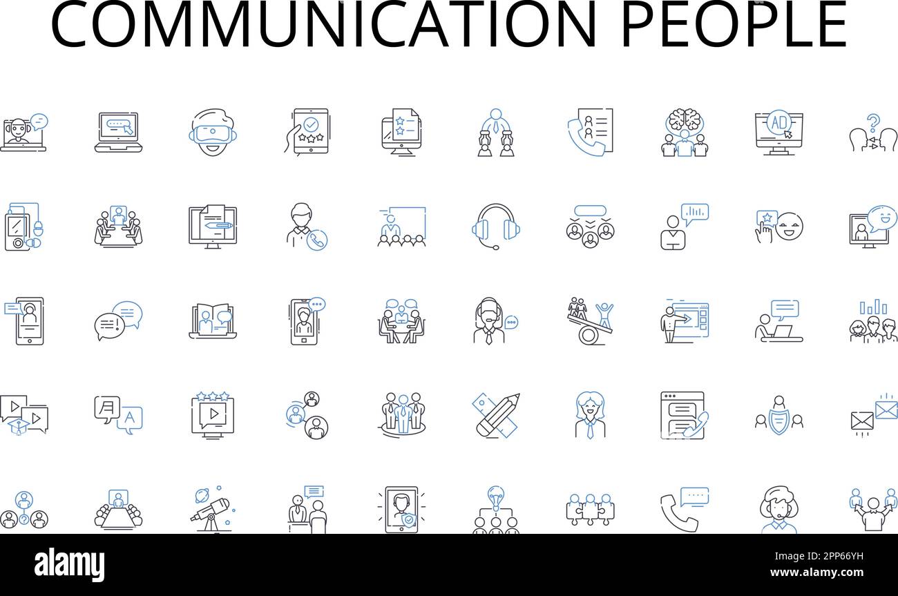 Communication people line icons collection. Exchange, Interact, Converse, Communicate, Debate ...