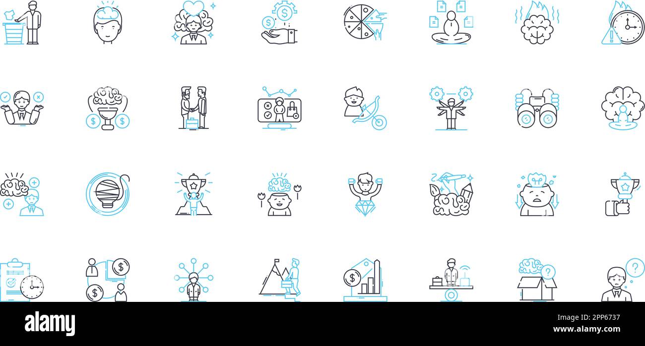 Customer satisfaction linear icons set. Feedback, Loyalty, Quality ...