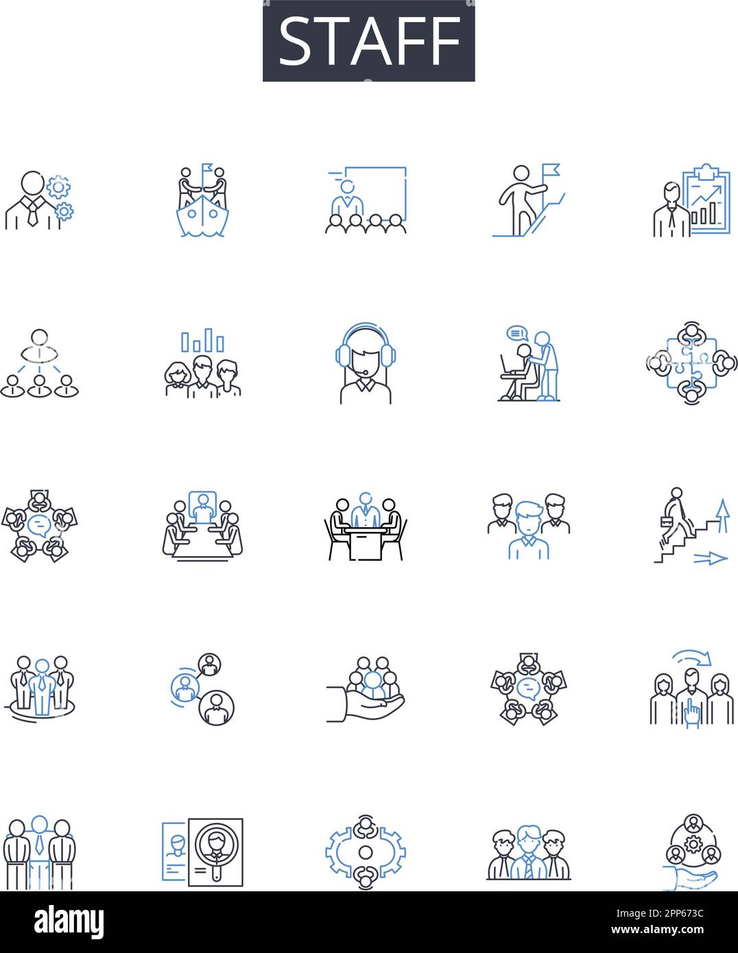 Staff line icons collection. Personnel, Employees, Workers, Team ...