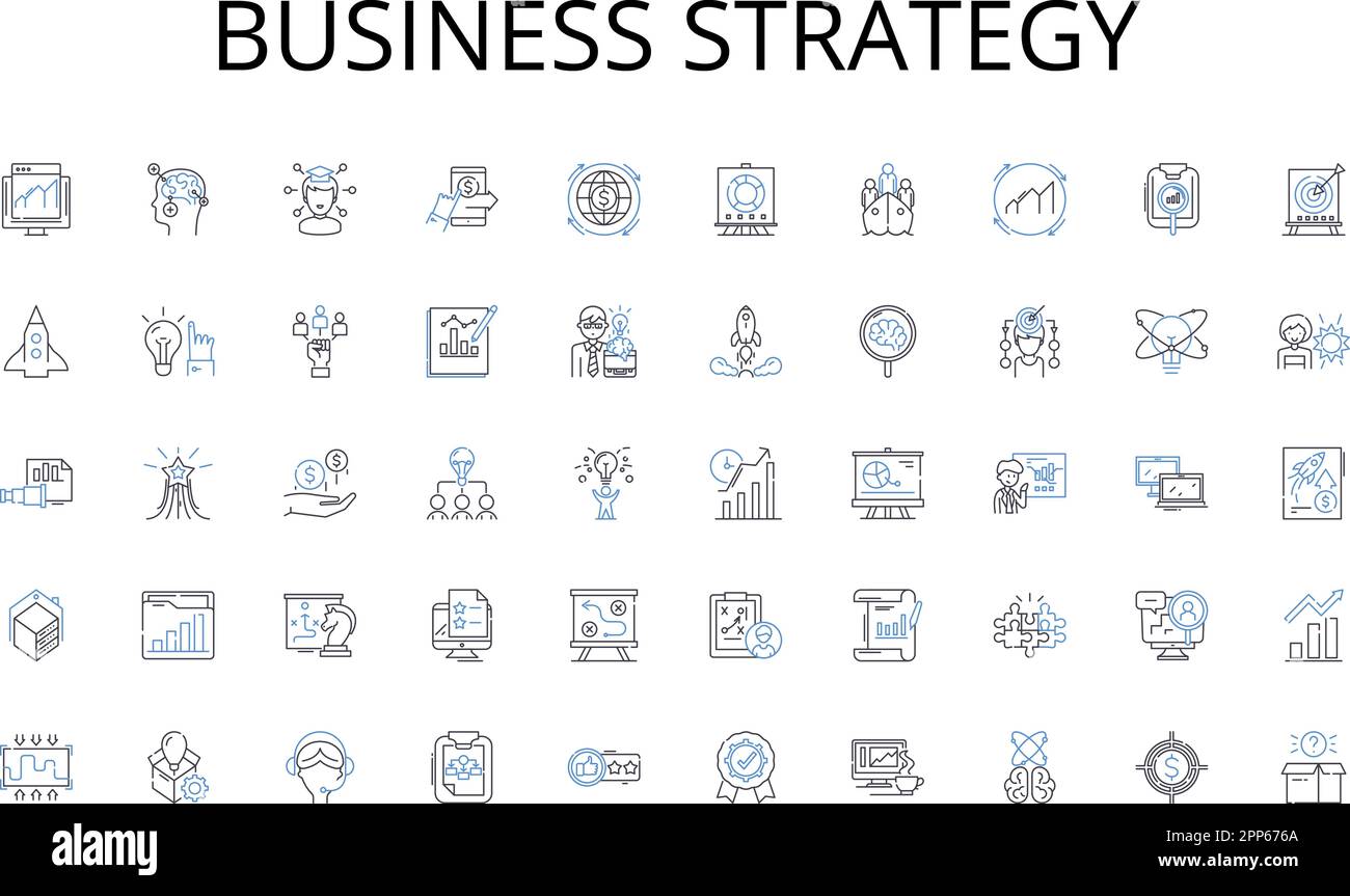 Business strategy line icons collection. Uncertainty, Threat ...