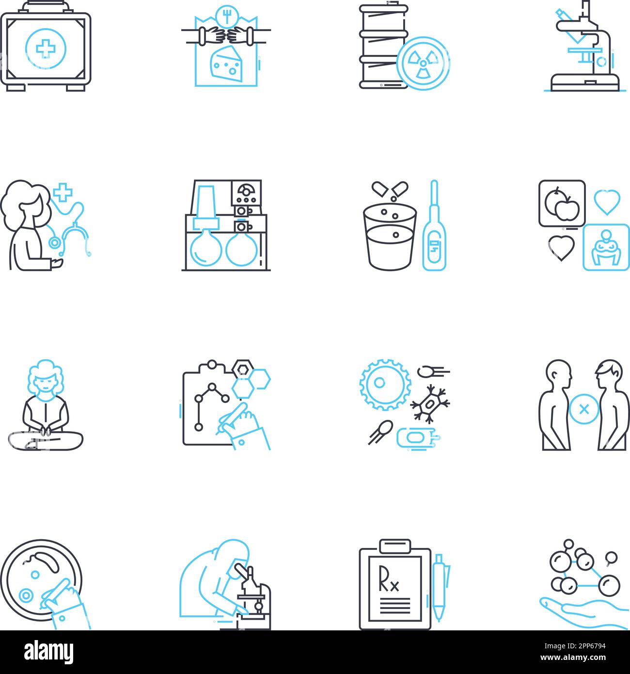 Disease linear icons set. Cancer, Diabetes, Alzheimer's, Arthritis ...